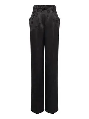 Gabriela Hearst Norman Wide-leg Embroidered Silk Pant - Black