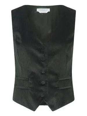 Gabriela Hearst Coleridge Sea Island Cotton Corduroy Vest - English Green