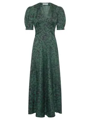 Gabriela Hearst Larkin Maxi Dress In Printed Silk Twill - English Green