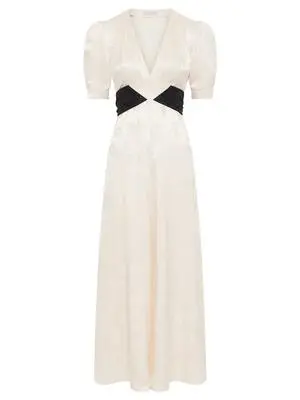 Gabriela Hearst Larkin Maxi Dress In Embroidered Silk - Ivory/black