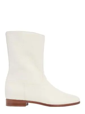 Gabriela Hearst Tina Ankle Boot In Textured Leather - Ivory