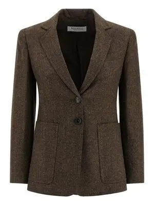 Max Mara Single-breasted Wool Tweed Blazer - Brown