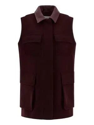 Max Mara Aeroso1234' Vest In Wool, Alpaca, And Cashmere - Bordeaux