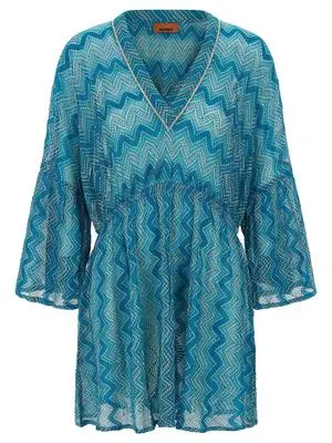 Missoni Openwork Knit Zigzag Mini Dress - Multicolor