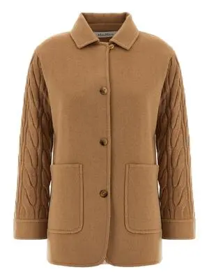 Max Mara Tacco' Wool Braided Coat - Beige