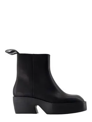 Camper Billie Leather Ankle Boots - Black