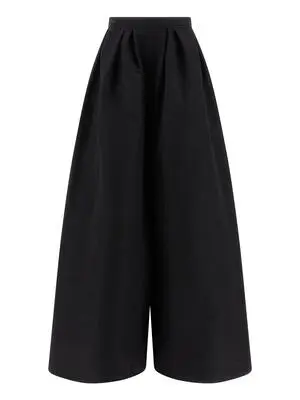 CAROLINA HERRERA Shiny Silk Faille Palazzo Pants