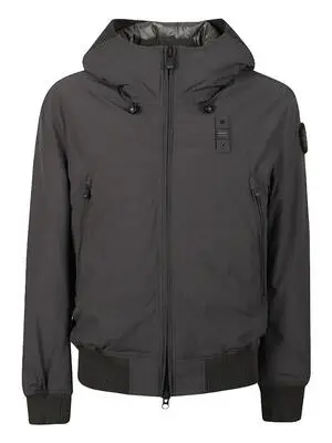 BLAUER. Technical Fabric Jacket With Drawstring Hood - Black