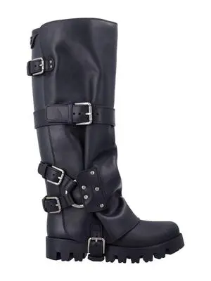 Dolce & Gabbana Leather And Rubber Boots - Black