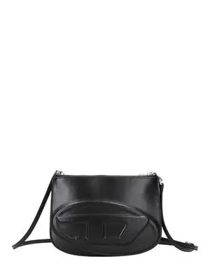 DIESEL Cowhide Leather Bag With Embossed Logo - Black