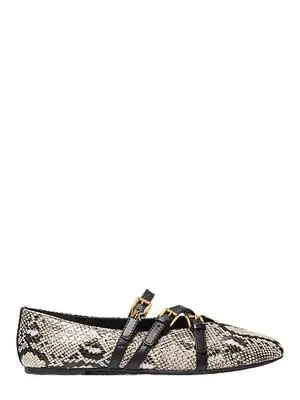 MICHAEL KORS MICHAEL Michael Kors Indy Snake-Embossed Leather Flats
