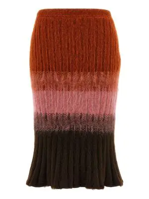 Fendi Wool And Mohair Midi Skirt - Multicolor