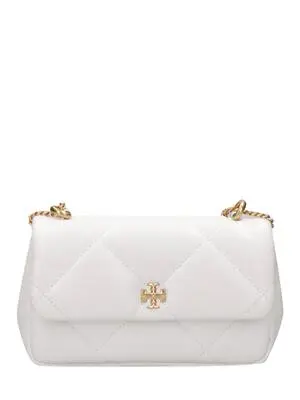 Tory Burch Chevron Quilted Nappa Leather Shoulder Bag With Chain Strap - White