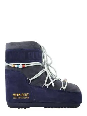 Moon Boot X Guest In Residence Icon Low Suede Beads - Midnight Grey