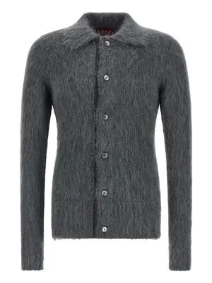 Gucci Mohair Wool Cardigan - Gray