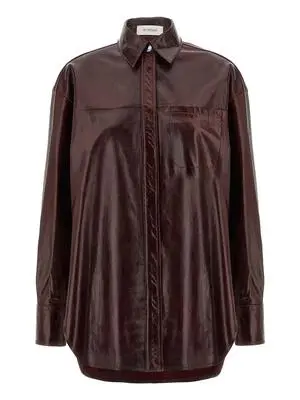 Sportmax Nappa Leather Borel' Shirt - Bordeaux