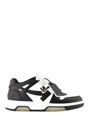 Off White Out Of Office Leather Sneakers - Black