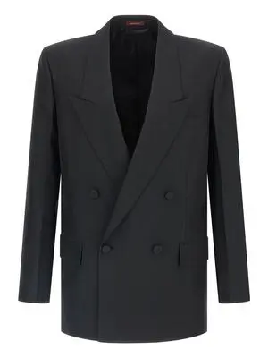 Gucci Double Breasted Technical Panama Blazer - Black