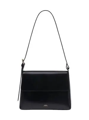A.p.c. Virginie Flap Shoulder Bag - Black