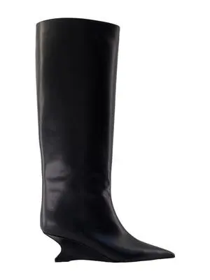 Paris Texas Nina 50 Leather Boots - Black