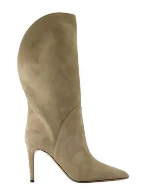 Paris Texas Gaia Mid-calf Leather Boots - Beige