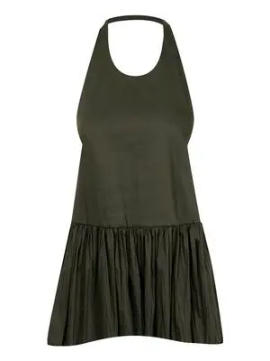 SEMICOUTURE Sleeveless Cotton-blend Top - Military