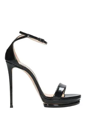 Casadei Varnished Leather Platform Stiletto Heels - Black