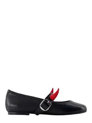 Coperni X Disney Leather Ballerinas - Black