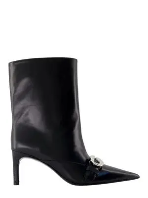 Coperni Heeled Leather Belt Boots - Black