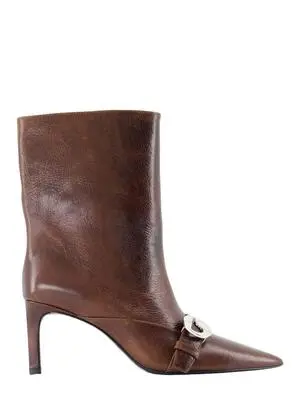 Coperni Belted Leather Boots - Brown