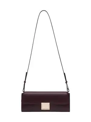 Ami Mimi Crossbody Leather Bag - Burgundy