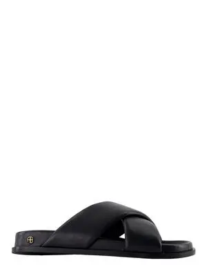 ANINE BING Emi Leather Sandals - Black