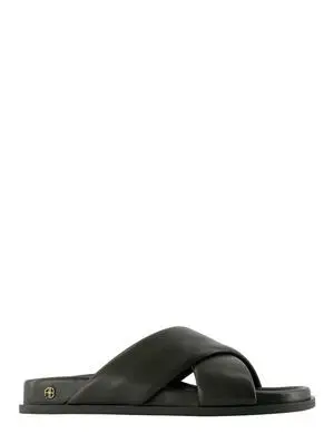 ANINE BING Emi Leather Sandals - Green