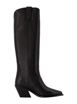 ANINE BING Tall Tania Leather Boots - Black