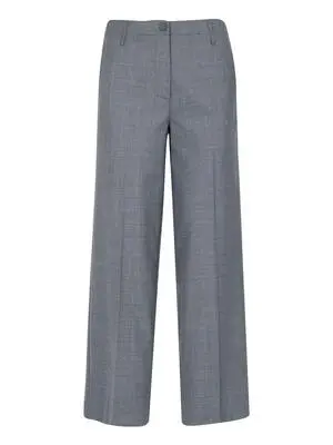 SEMICOUTURE Cool Wool Wide-leg Trousers - Grigio Medio