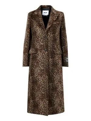 MSGM Lynx Effect Pattern Coat - Spotted