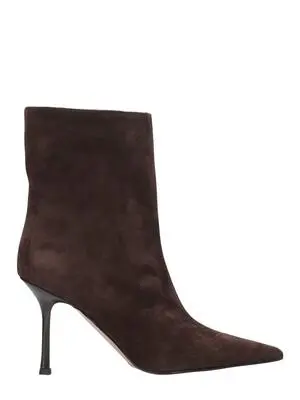 CASTAGNA Suede Stiletto Heel Boots - Brown