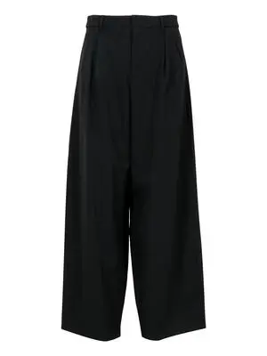 Max Mara Wide-leg Drill Trousers - Black