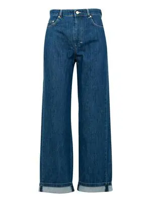 MAX MARA Garment-Washed Cotton And Kapok Denim Jeans