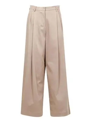 Max Mara Wide-leg Drill Trousers - Natural