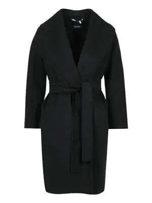 Max Mara Double-Woven Pure Wool Midi Robe Coat Black