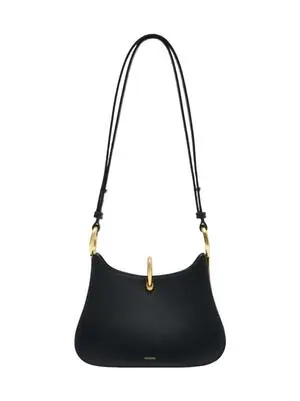 Rabanne Ring Small Leather Shoulder Bag - Black