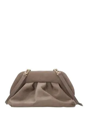 THEMOIRE Themoire Vegan Suede Faux Leather Clutch Mud