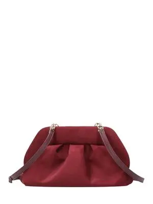 THEMOIRE Vegan Suede Faux Leather Bag Rosso Carminio