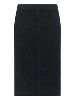 TOM FORD Stretch Cotton Denim Midi Skirt - Blue