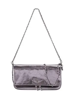 Zadig&Voltaire Rock Vintage Crossbody Leather Bag - Silver