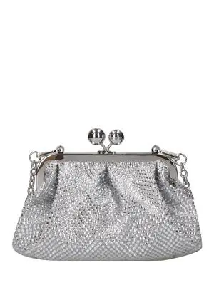 Max Mara Embellished Top Handle Bag - Silver