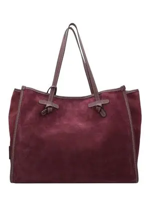 MARCELLA Leather Tote Bag - Bordeaux