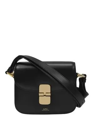 A.p.c. Grace Mini Hobo Leather Bag - Black
