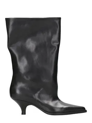 Elena Iachi Pointed Toe Leather Boots - Black
